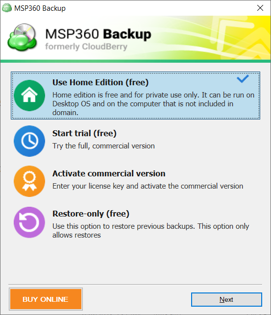 MSP360 Backup for Windows Online Activation | Help Center