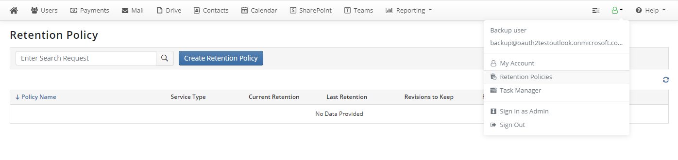 Retention Policy for Office 365 Backup